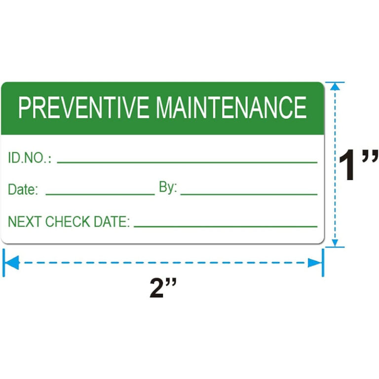 Preventative Maintenance Stickers, 180 Pcs – MP Source