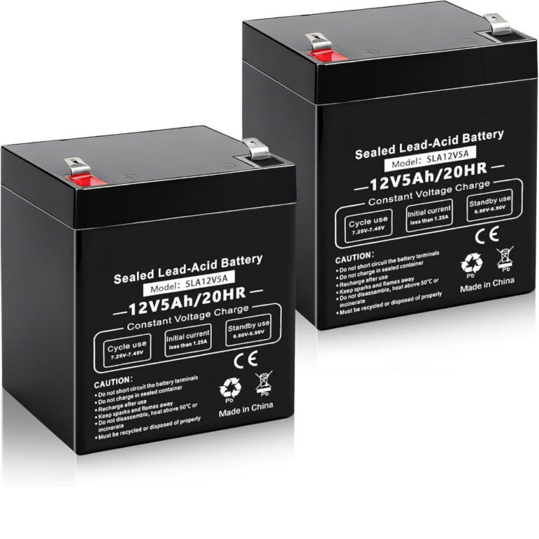 12V 5Ah Rechargeable Sealed Lead Acid Battery, 2/Pk. – MP Source